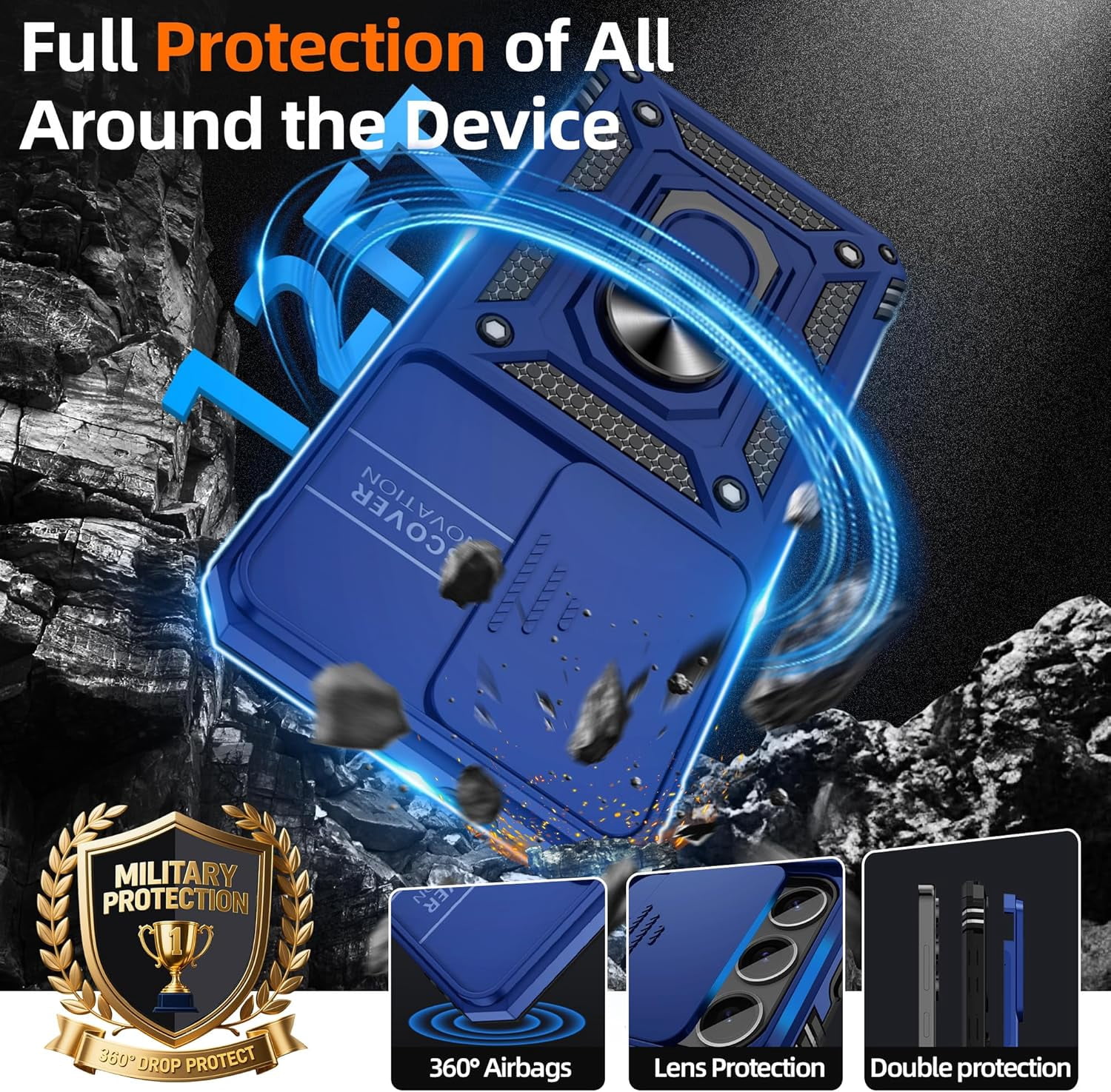 JUJHGRF-For Samsung Galaxy S25, for S24 Case with Camera Lens Cover ...