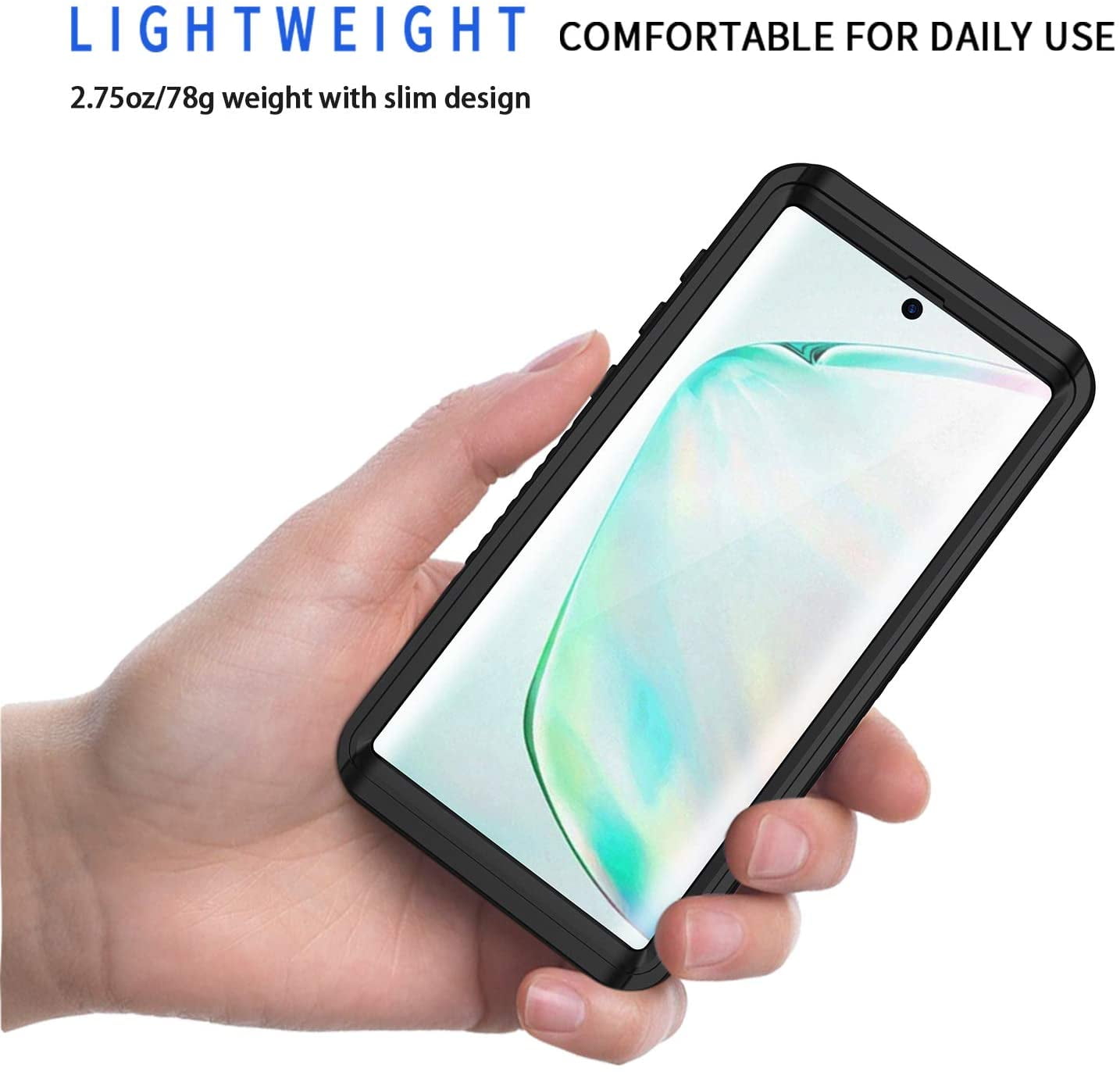 JUJHGRF-Galaxy Note 10 Case, Built-in Screen Protector [Compatible with ...