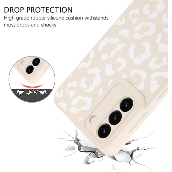 JUJHGRF-Galaxy S21 Case White Leopard Pattern Phone Case with Camera ...