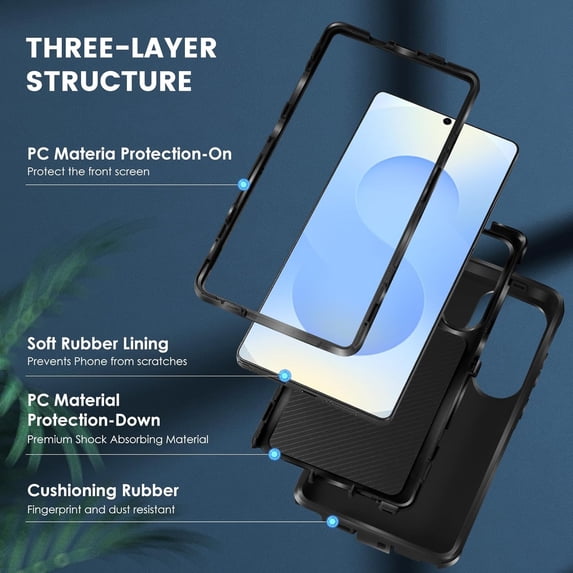 JUJHGRF-Galaxy S25 Case, Drop Protection Full Body Heavy Duty Case ...