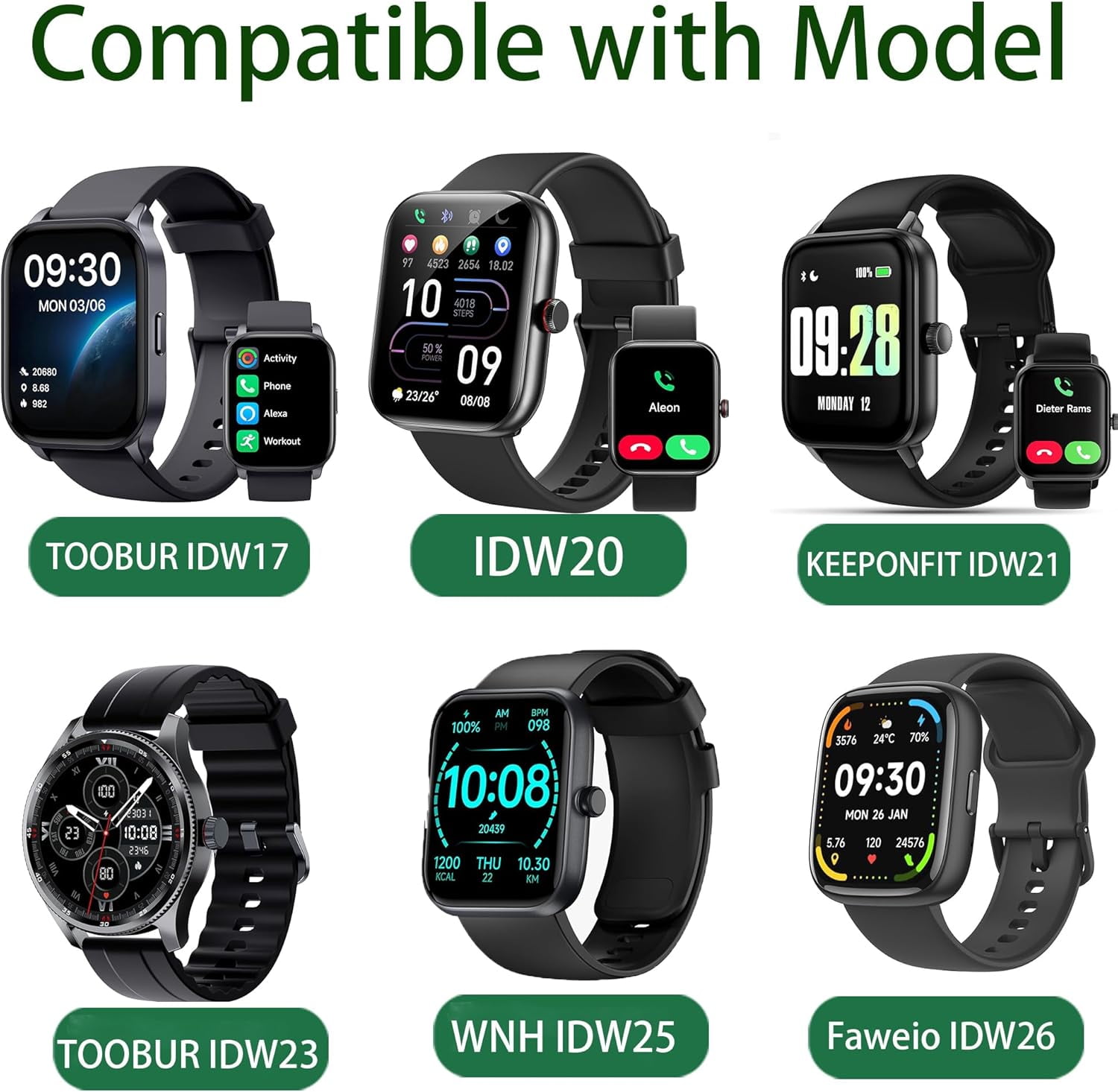 JUJHGRF-IDW17, IDW20, IDW21, IDW23, IDW25, IDW26 Smart Watch Bands ...