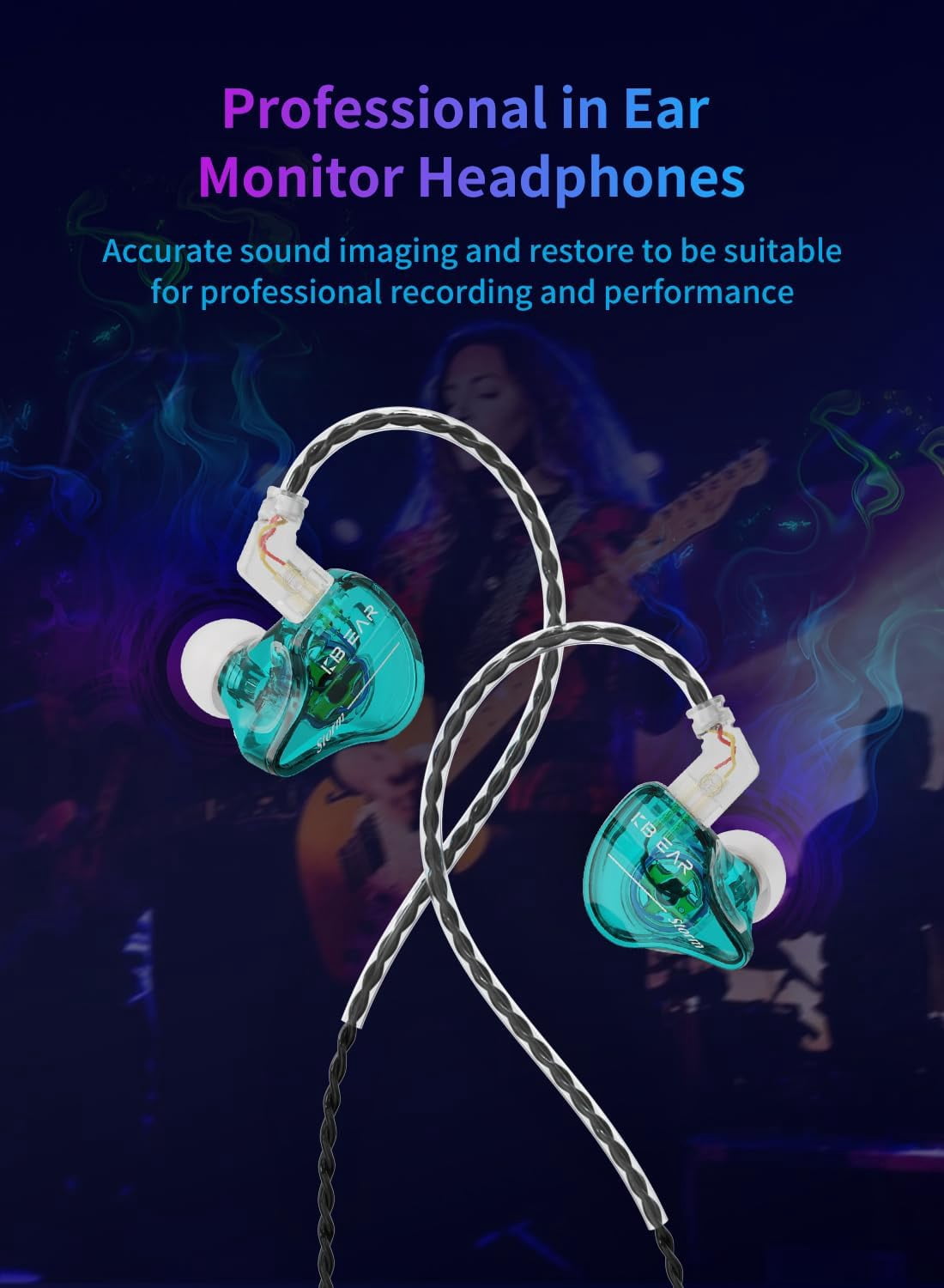 JUJHGRF-KBEAR Storm in Ear Headphones Wired Earbuds for Musicians ...