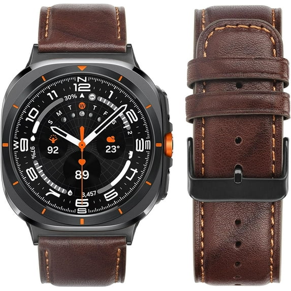 JUJHGRF-Leather Bands Compatible with Samsung Galaxy Watch Ultra 47mm ...