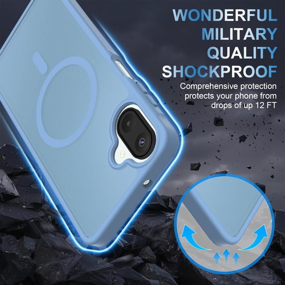 JUJHGRF-Magnetic for Samsung Galaxy A07 Case with Tempered Glass Screen ...