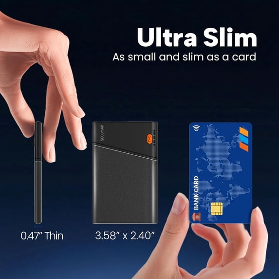 JUJHGRF-Mini Portable Power Bank, Smallest 5000mAh Portable Charger ...