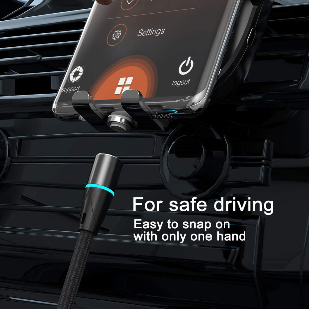 JUJHGRF-NETDOT 2in1 Gen12 6.6ft/3 Pack Black 18W Fast Charging Magnetic ...