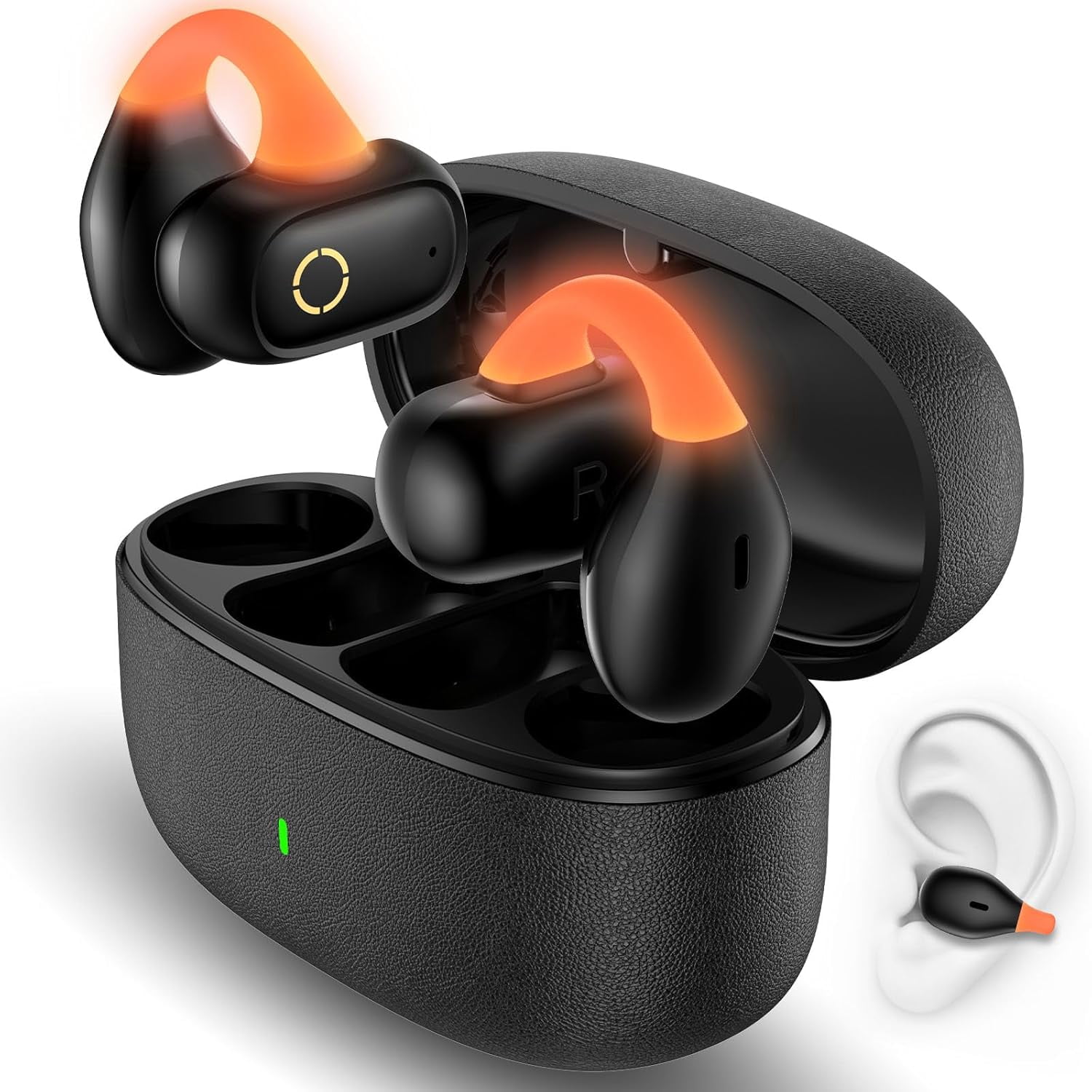 JUJHGRF-Open Ear Wireless Earbuds Secure Clip Sports Headset Orange ...