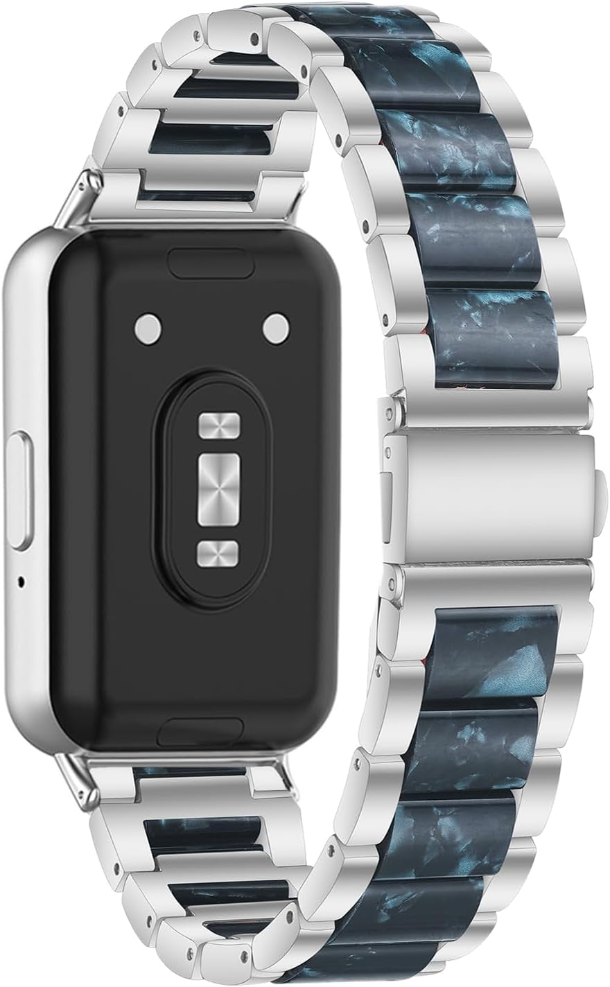 JUJHGRF-Resin Stainless Steel Watch Band Compatible with Samsung Galaxy ...