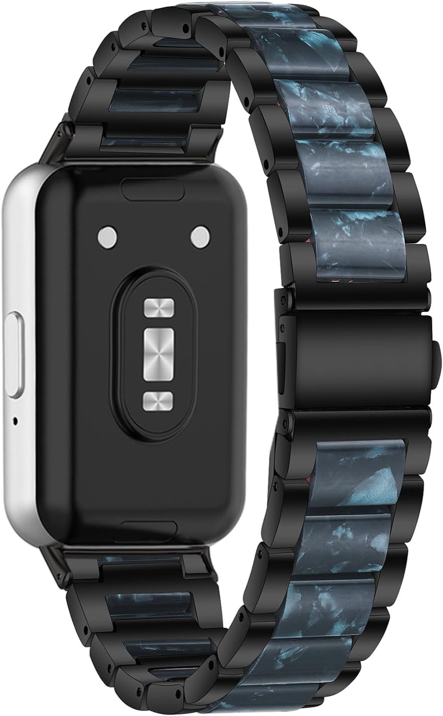 JUJHGRF-Resin Stainless Steel Watch Band Compatible with Samsung Galaxy ...