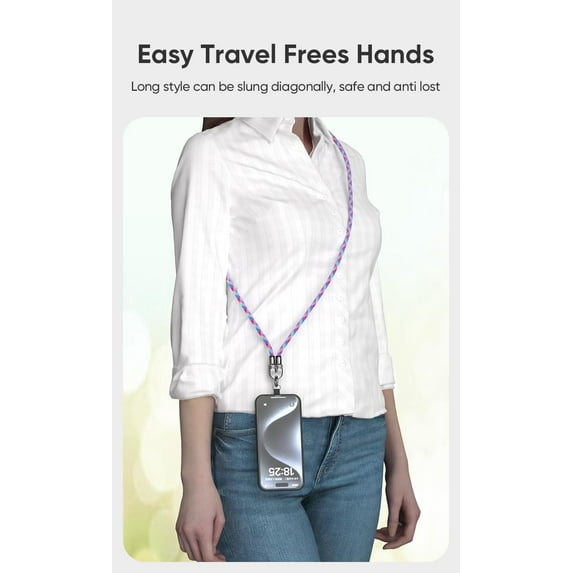 JUJHGRF-Smart Lanyard | 2-Pack | Mobile Phone Strap with Wrist & Cross ...