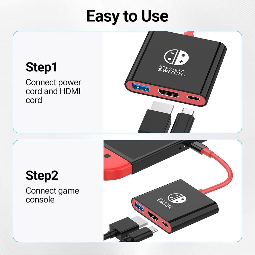 JUJHGRF-Switch Dock Switch Docking Station for Nintendo, 4K 60HZ Switch ...