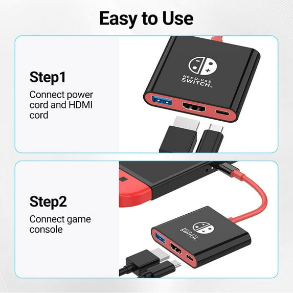 JUJHGRF-Switch Dock Switch Docking Station for Nintendo, 4K 60HZ Switch ...