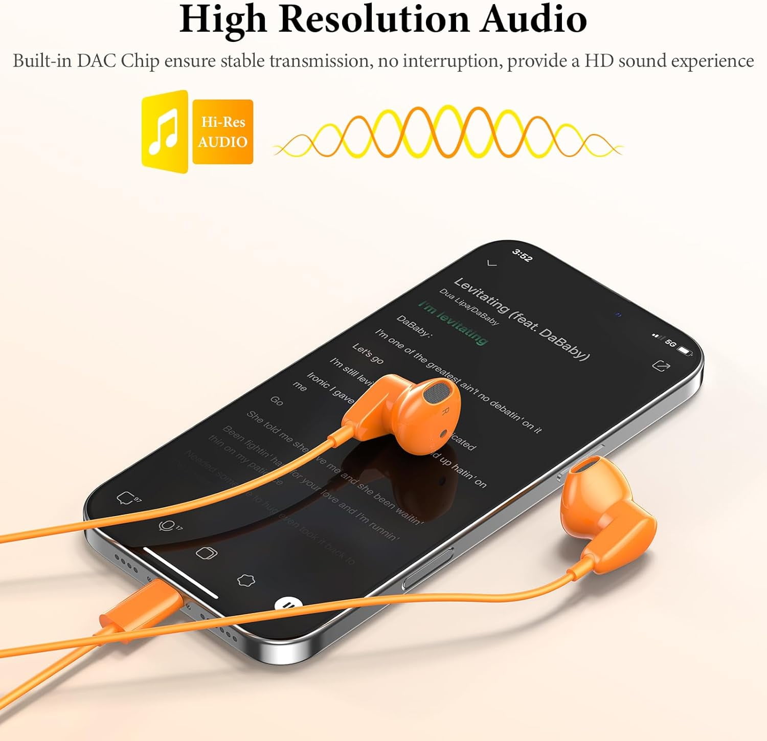 JUJHGRF-USB C Headphones for iPhone 17 Pro Max 16 15 Plus iPad USB-C ...