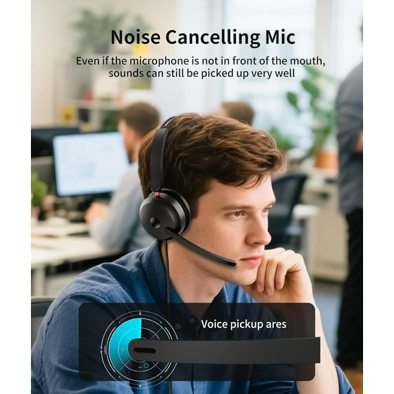 JUJHGRF-USB-C/USB-A/3.5mm Wired Headset with Noise Cancelling ...