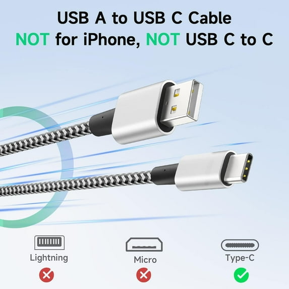 JUJHGRF-USB Type C Fast Charge Cable 2Pack,6.6ft USB C Charger Cable ...