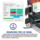 JUJHGRF-Up Angled 90 Degree USB 3.0 A Male Host to Micro-B 3.0 Plug ...