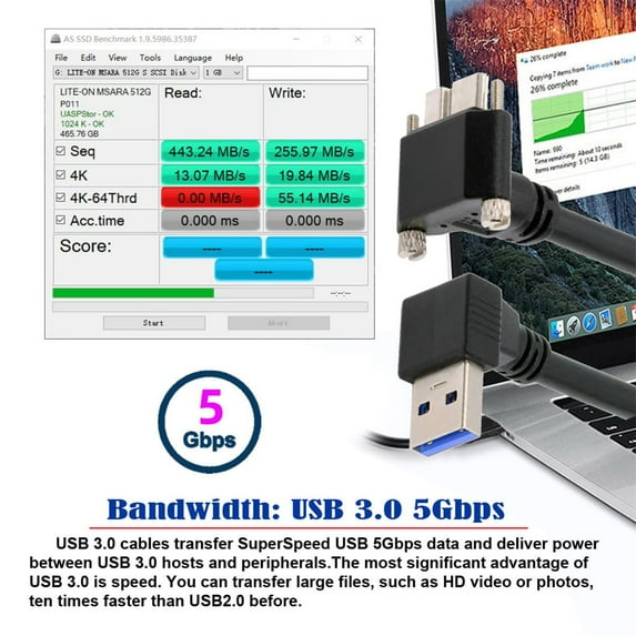 JUJHGRF-Up Angled 90 Degree USB 3.0 A Male Host to Micro-B 3.0 Plug ...