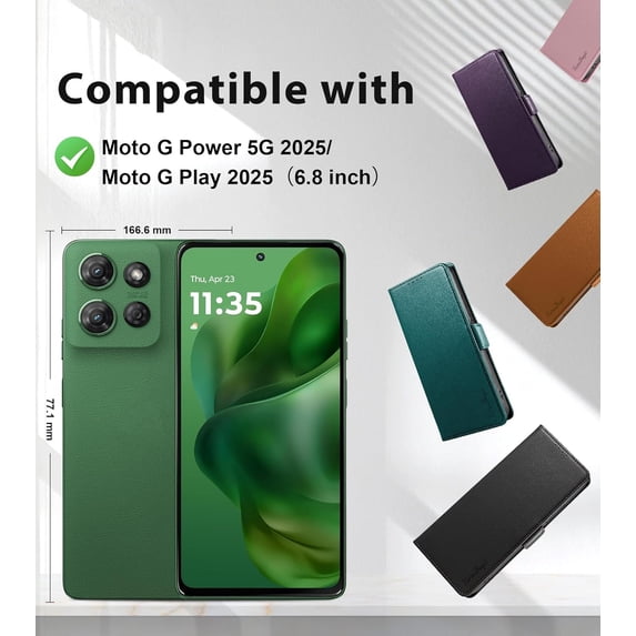 JUJHGRF-Wallet Flip Case for Moto G Power/Play (2025) - [RFID Blocking ...