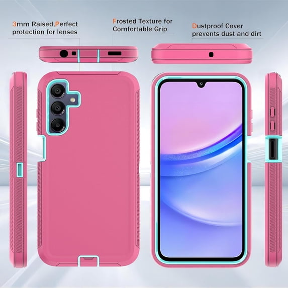 JUJHGRF-for Galaxy A15 5G Case with Explosion-Proof Film[2 Pack],3 in 1 ...