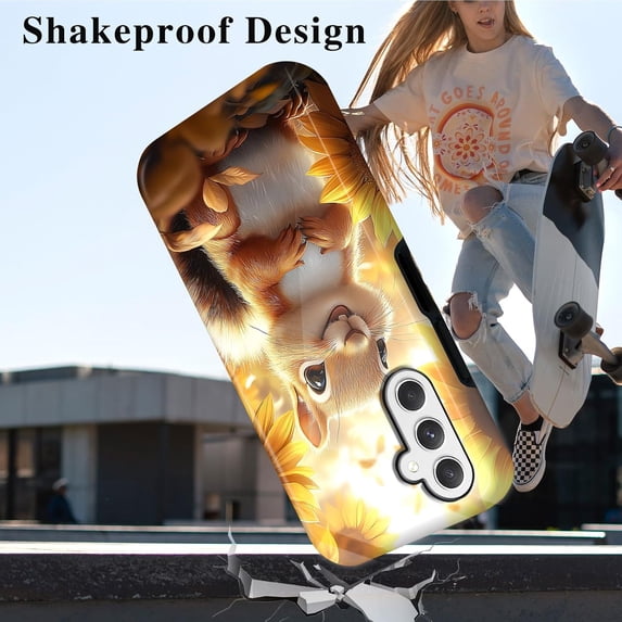 JUJHGRF-for Galaxy S24 FE Case, Dual Layer Hard PC + Soft TPU Heavy ...