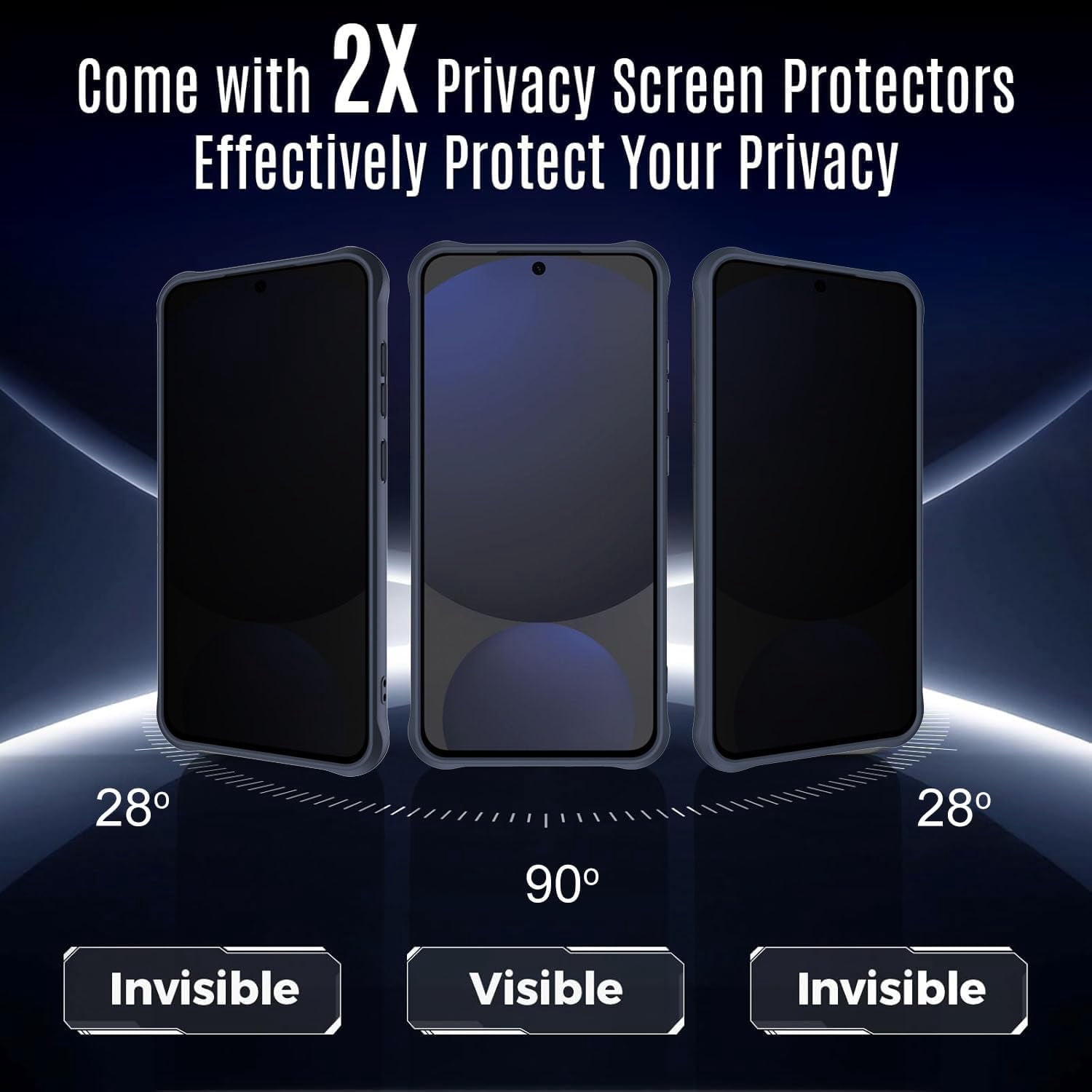 JUJHGRF-for Galaxy S24-FE Case with Privacy Screen Protector X2 ...