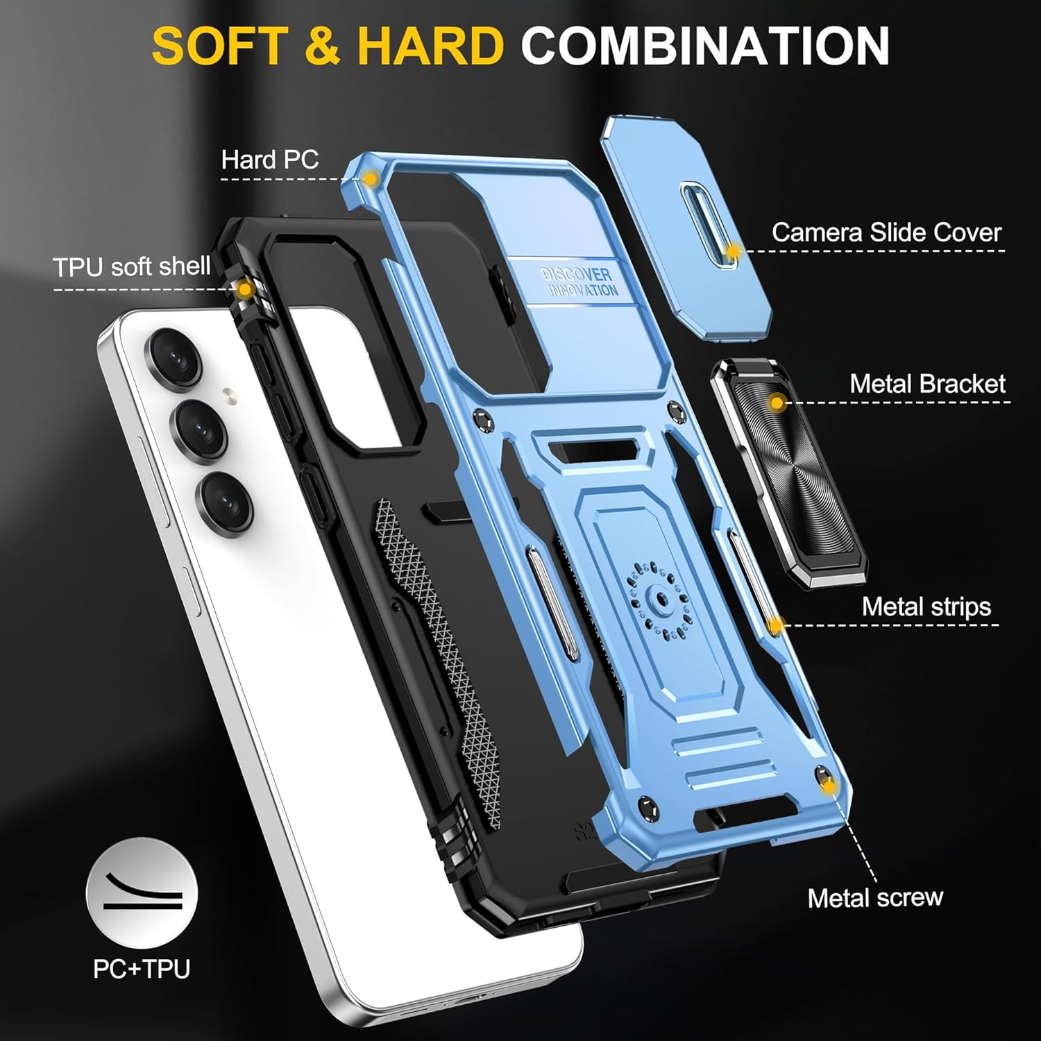 JUJHGRF-for Samsung Galaxy A17 5G Case with Slide Camera Cover + Screen ...