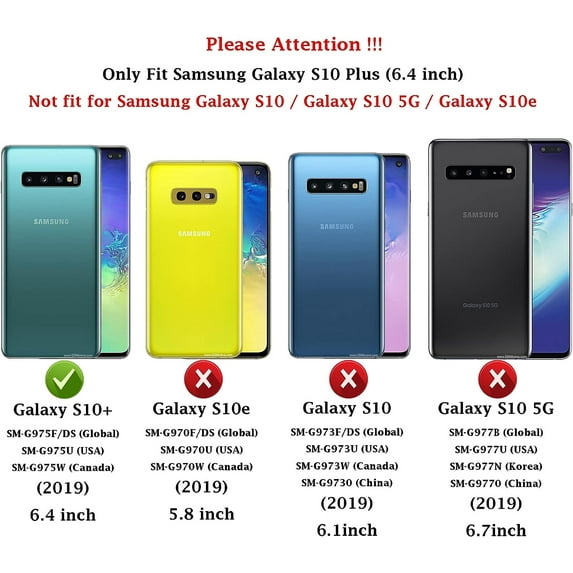 JUJHGRF-for Samsung Galaxy S10 Plus Case with Camera Lens Cover HD ...