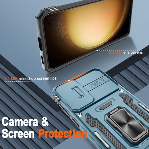 JUJHGRF-for Samsung Galaxy S23 Case with [2 Pack] HD Screen Protector ...