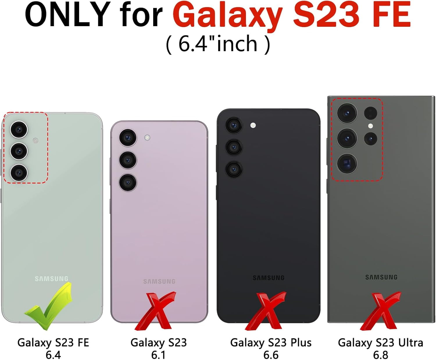 JUJHGRF-for Samsung Galaxy S23 FE Wallet Case with [RFID Blocking] Card ...