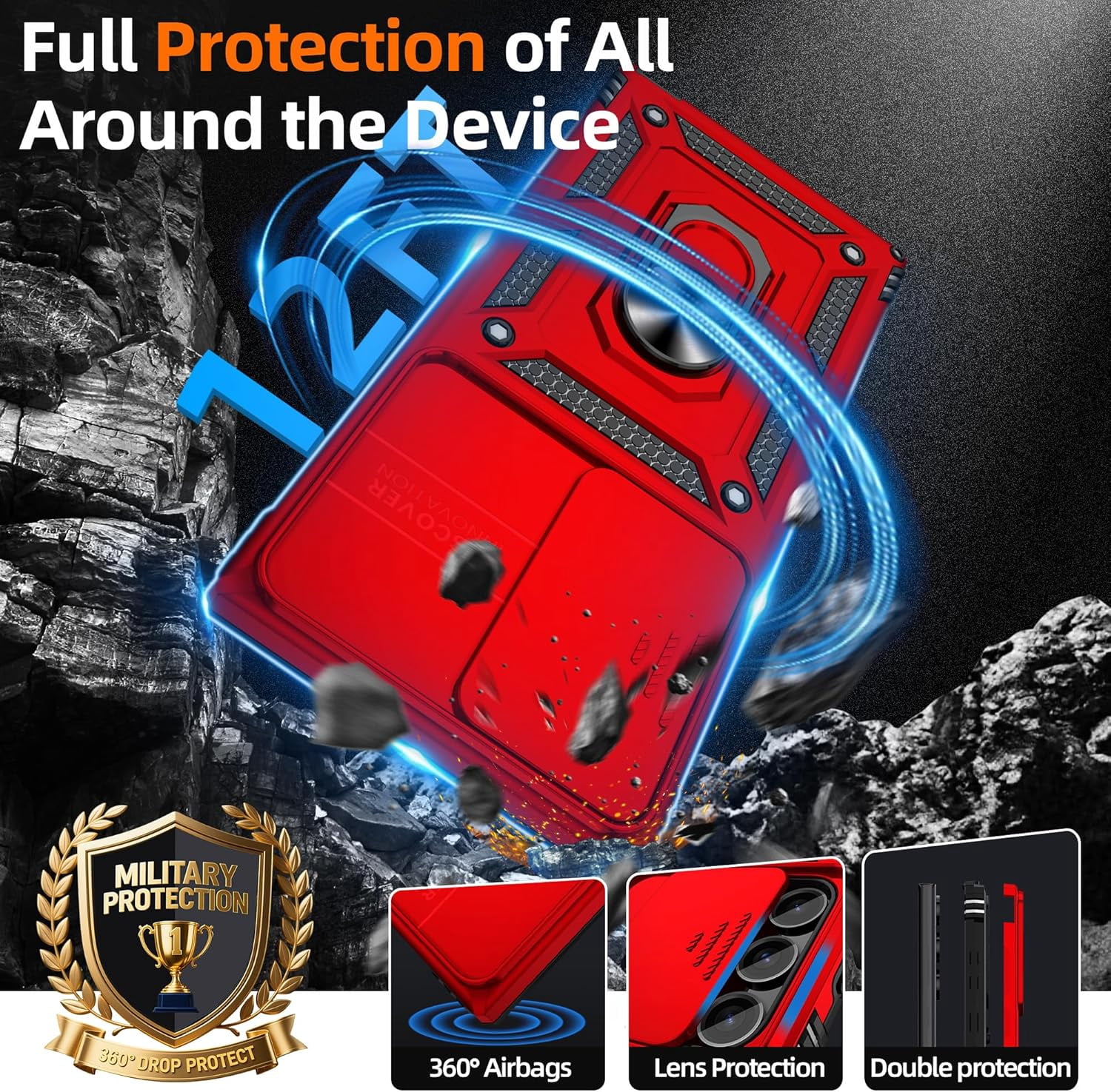 JUJHGRF-for Samsung Galaxy S23 Ultra Case with Camera Lens Cover & HD ...