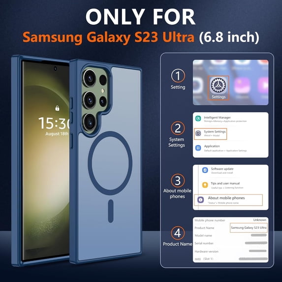 JUJHGRF-for Samsung Galaxy S23 Ultra Case [Compatible with Magsafe ...