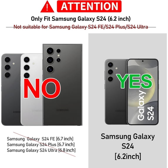 JUJHGRF-for Samsung Galaxy S24 Case with 2-Pack HD Screen Protectors ...