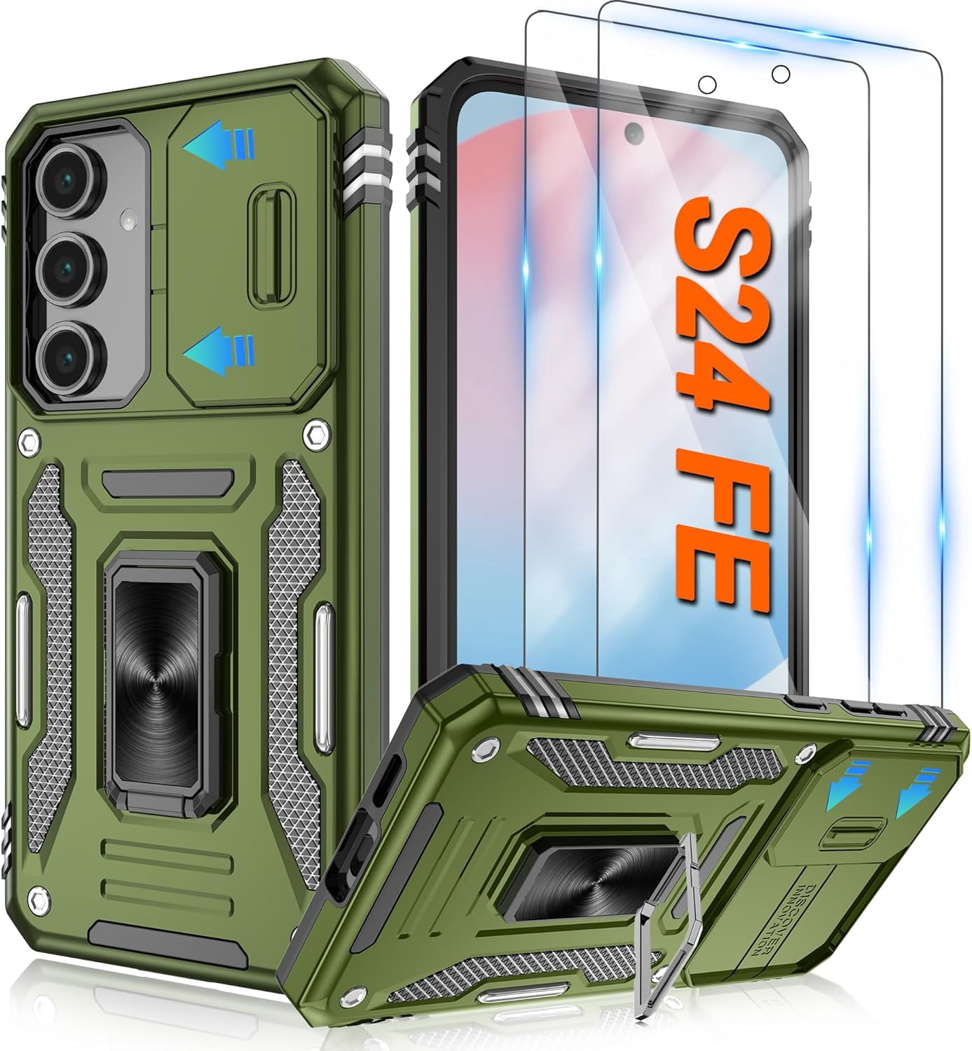 JUJHGRF-for Samsung Galaxy S24 FE Case with [2 Pack] HD Screen ...