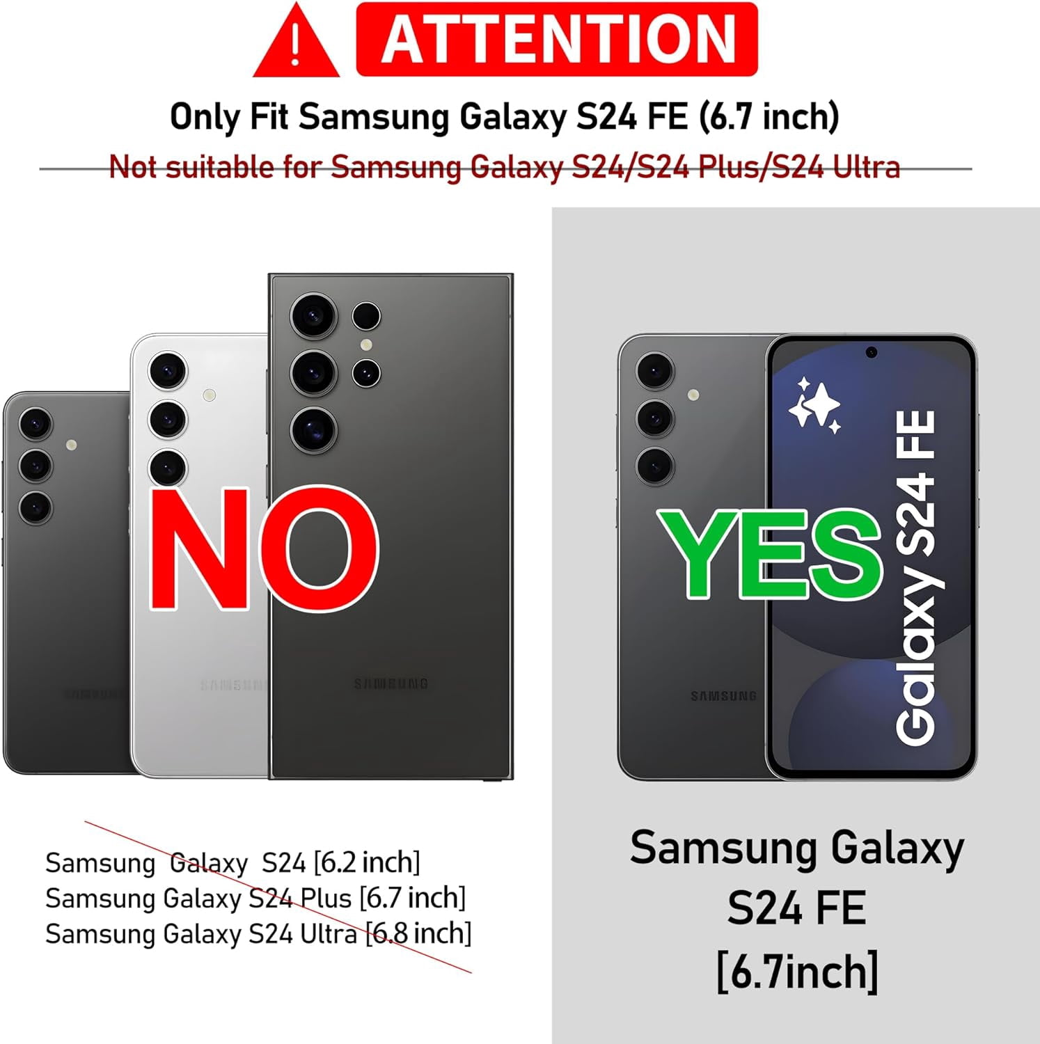 JUJHGRF-for Samsung Galaxy S24 FE Case with 2-Pack HD Screen Protectors ...