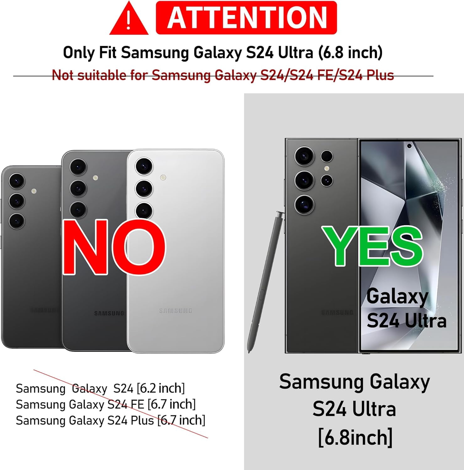 JUJHGRF-for Samsung Galaxy S24 Ultra Case with 2-Pack HD Screen ...