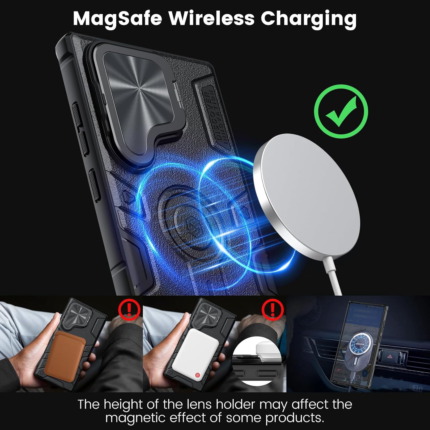 JUJHGRF-for Samsung Galaxy S24 Ultra Magsafe Case with Len Stand ...