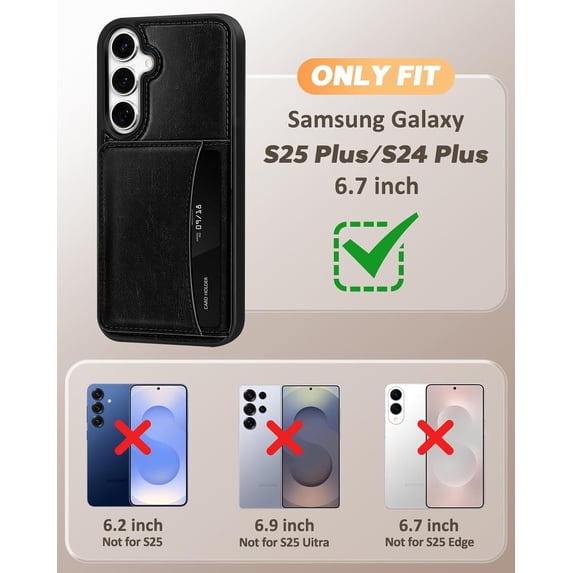 JUJHGRF-for Samsung Galaxy S25 Plus/S24 Plus Case with Wallet - Fits 4 ...