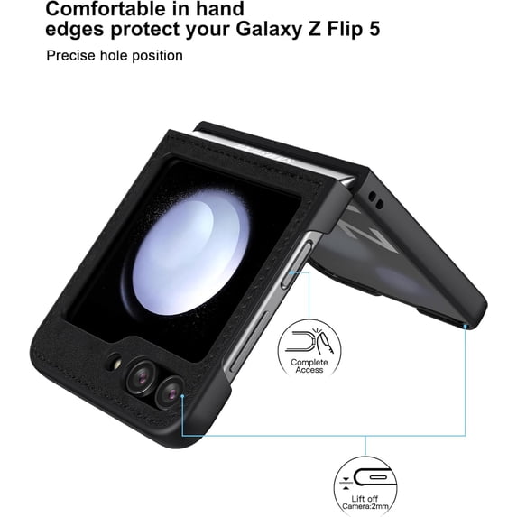 JUJHGRF-for Samsung Galaxy Z Flip 5 5G Case, Leather Case, PU Leather ...