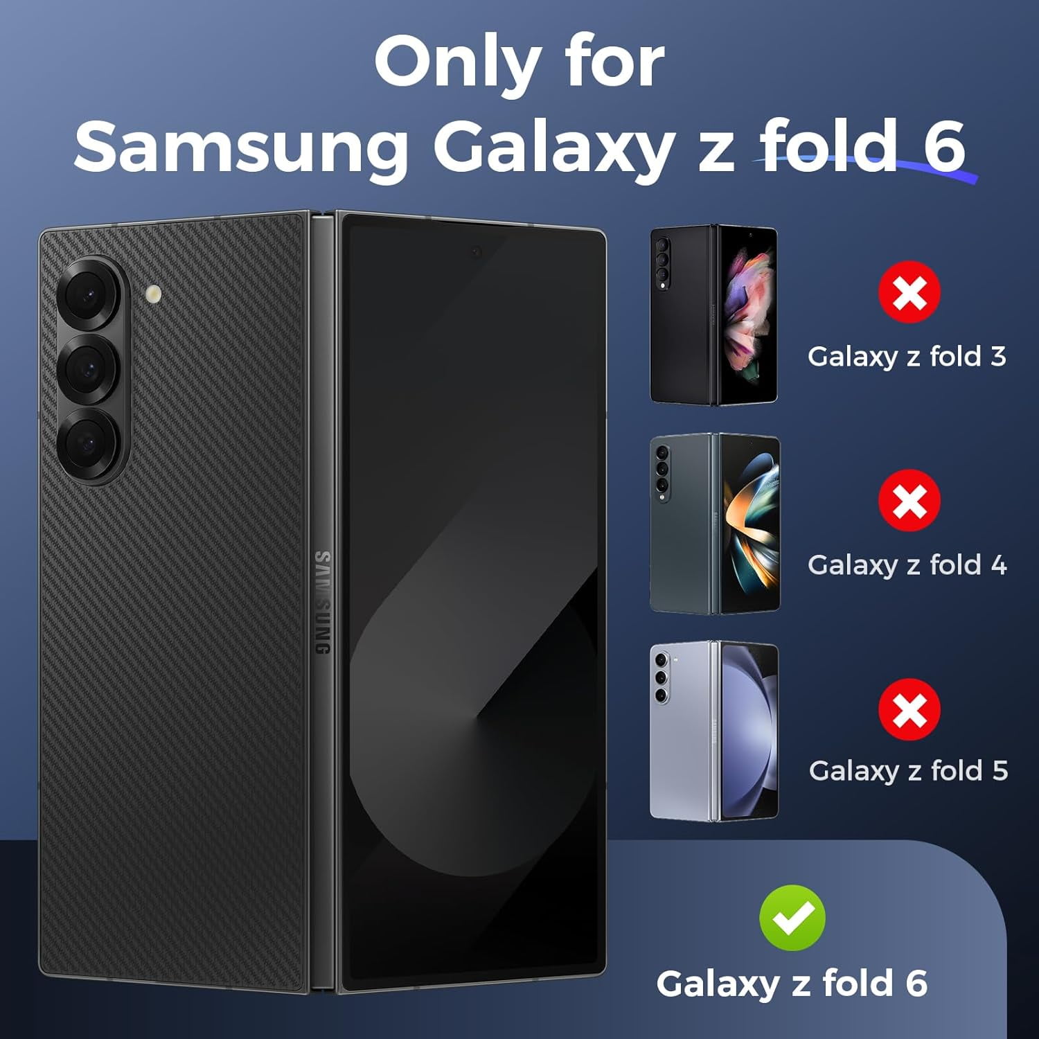 JUJHGRF-for Samsung Z Fold 6 Case with S Pen Holder [No Pen], [Not for ...