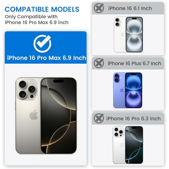 JUJHGRF-for iPhone 16 Pro Max Case, with Belt Clip Holster & Slide ...