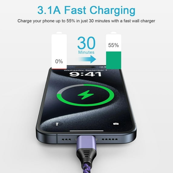 JUJHGRF-for iPhone 16e 17 Pro Max Air, 6FT Fast USB Type C Cable Phone ...