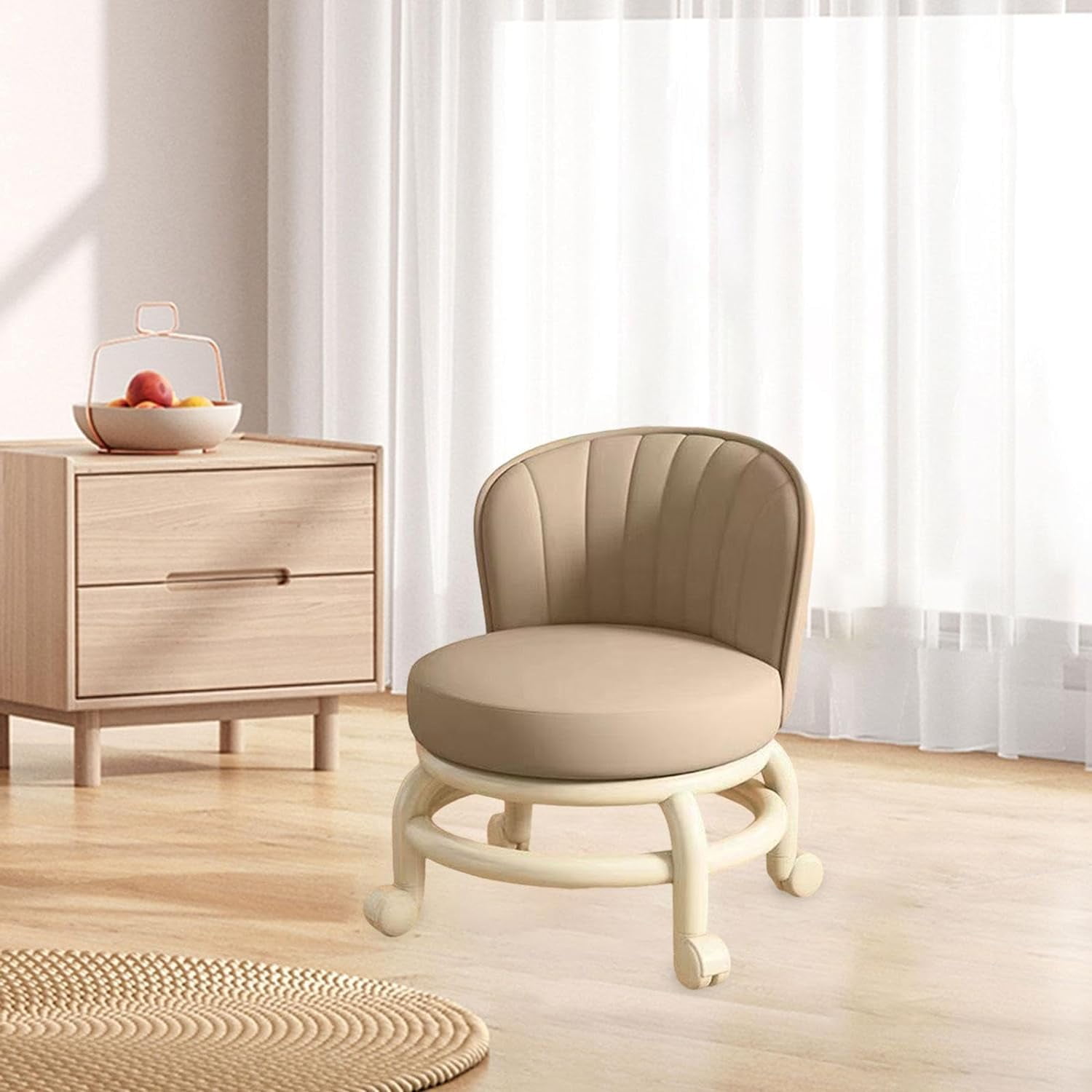 JUKKRE Rolling Stools with Wheels Low Height Rolling Stool Short Small ...