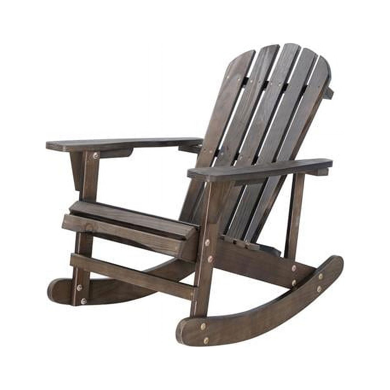 JUL HOME SW2008DB Solid Wood Adirondack Rocking Chair - Walmart.com