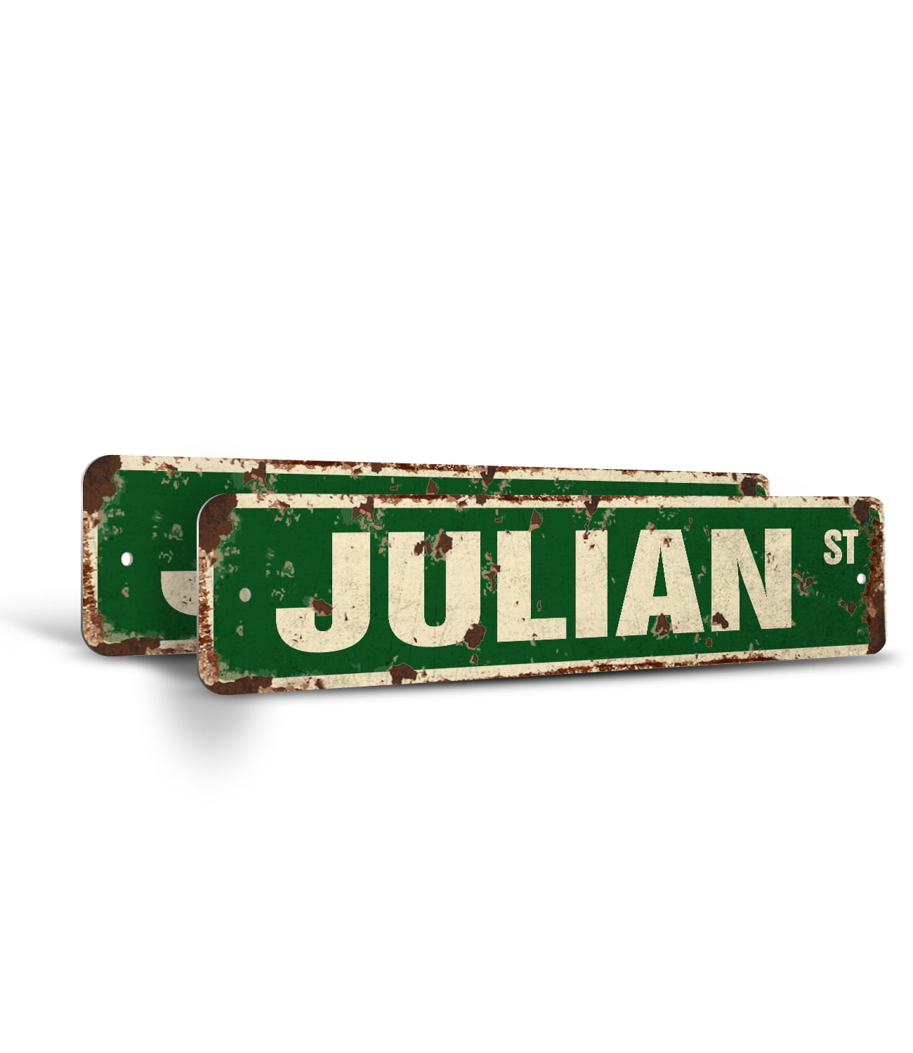 JULIAN Vintage Style Rustic Street Sign – (2 Pack) Childrens Name Room ...