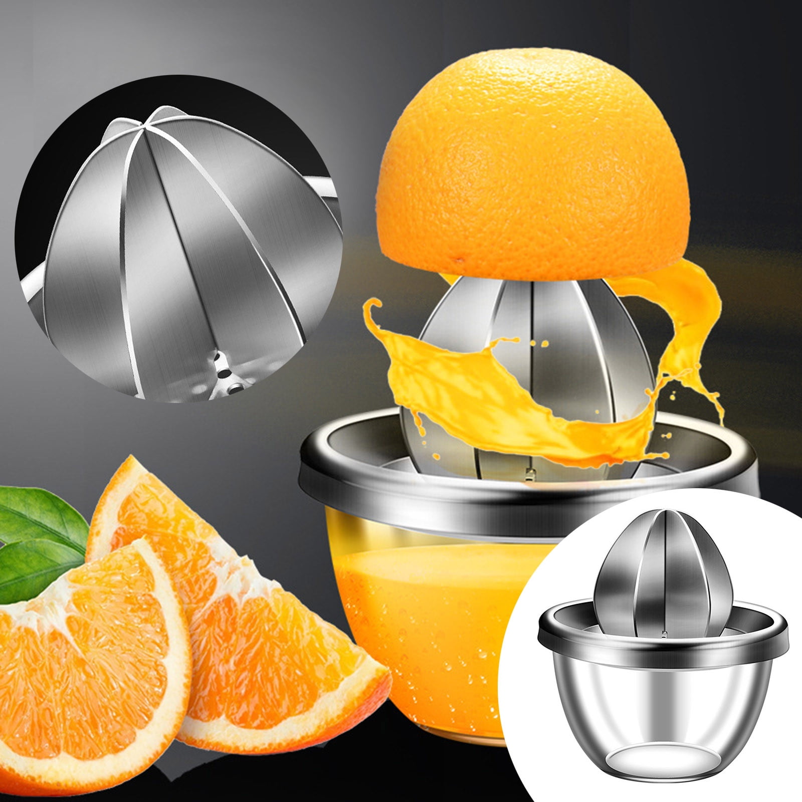 JULIC Citrus Juicer Lemon Juicer - Rotation Press Grater with Cup and ...