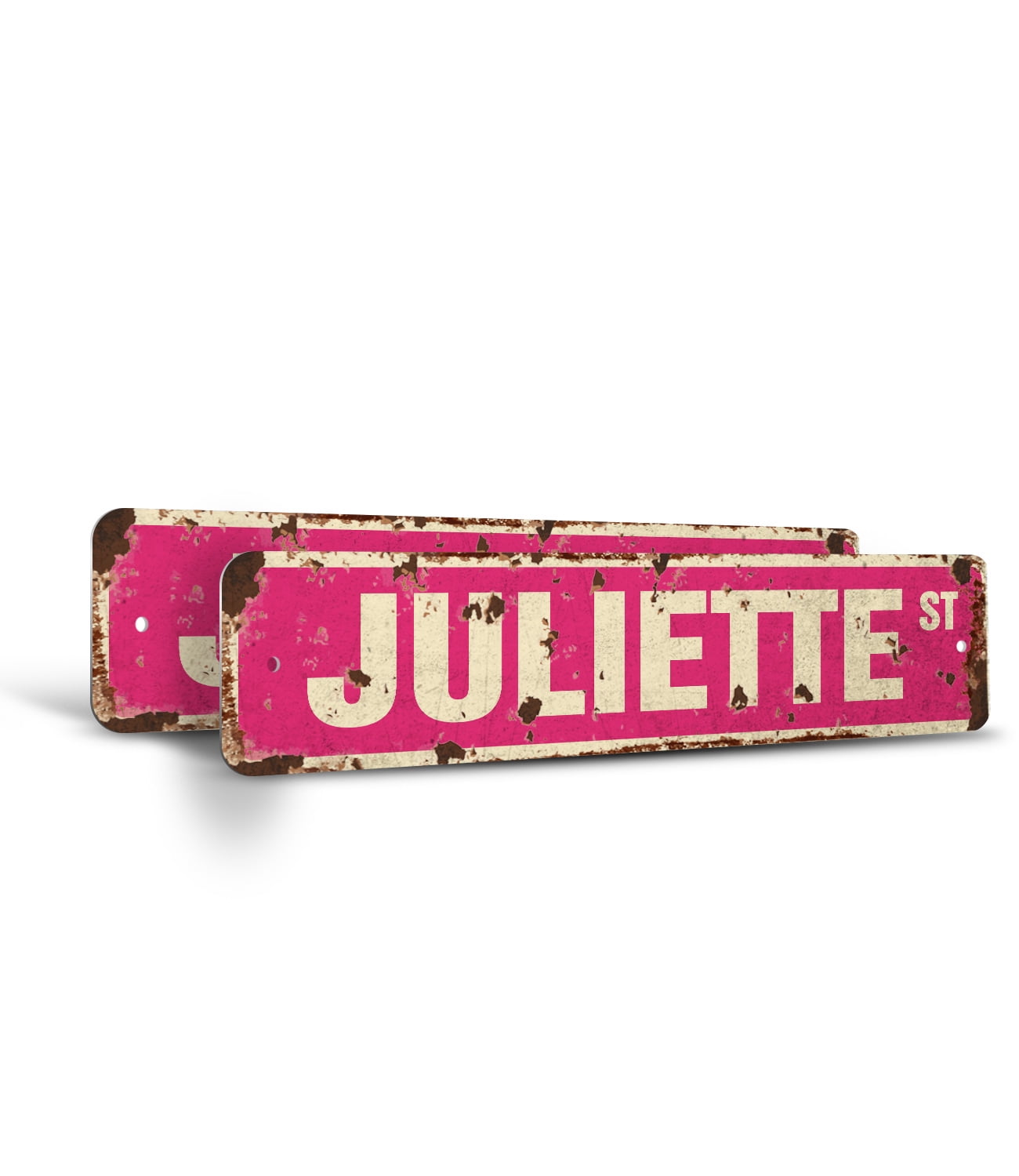 JULIETTE Vintage Style Rustic Street Sign – (2 Pack) Childrens Name ...