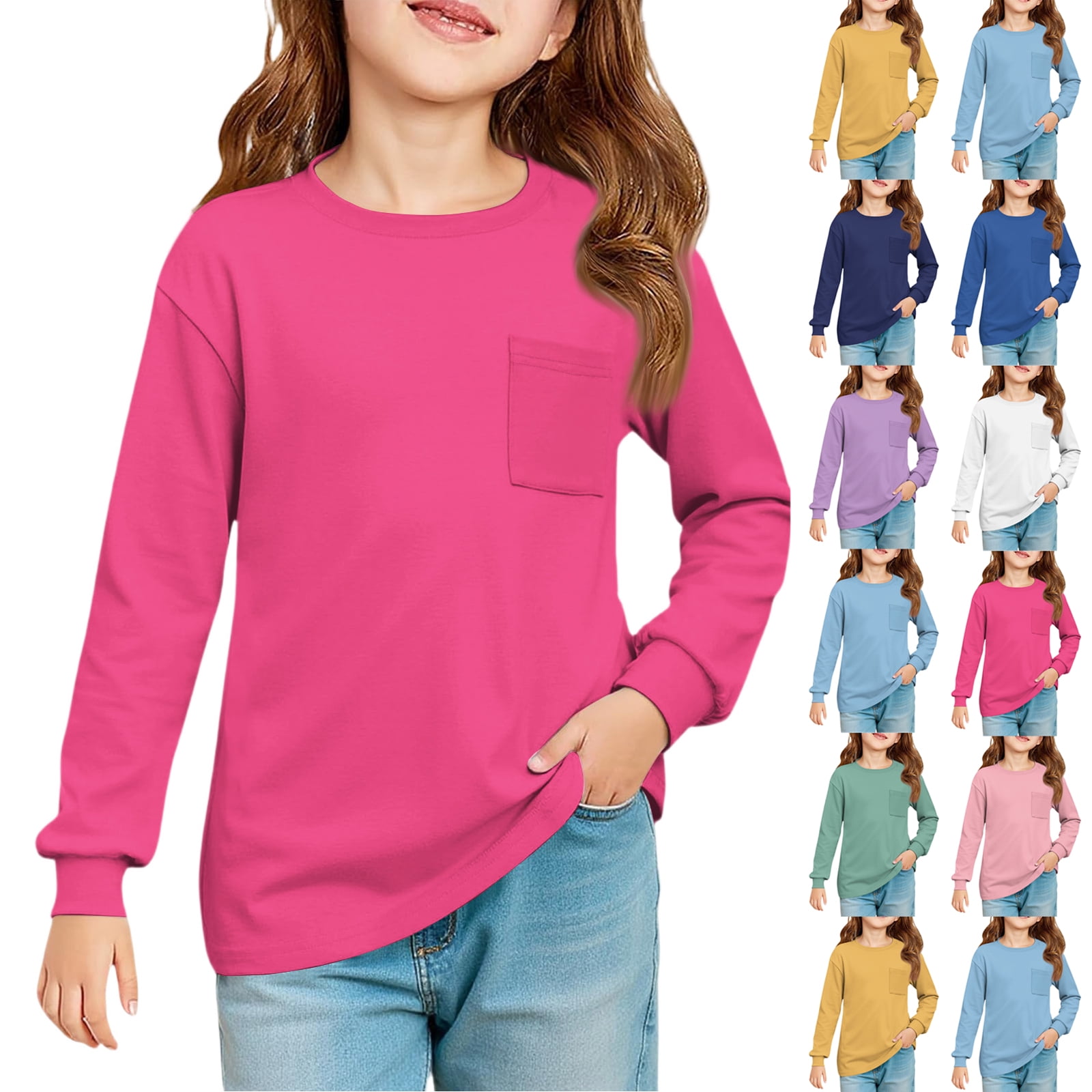 JULMCOMO 2025 BACK TO SCHOOL Girls Fall Long Sleeve Shirt Trendy Girls ...