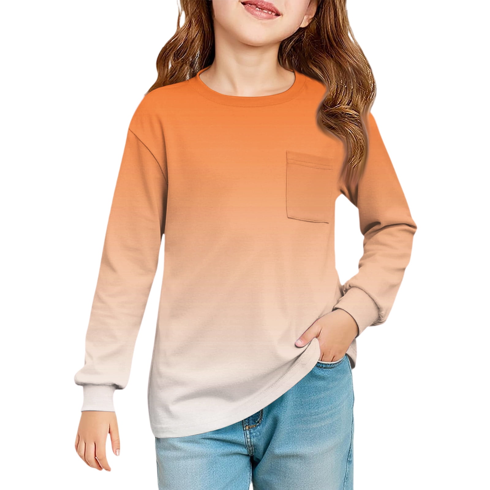 JULMCOMO 2025 BACK TO SCHOOL Girls Long Sleeve Shirts Black Girls Tops ...