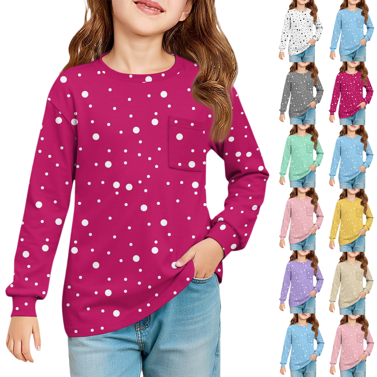 JULMCOMO 2025 BACK TO SCHOOL Girls Long Sleeve Shirts Fall Trendy Girls ...