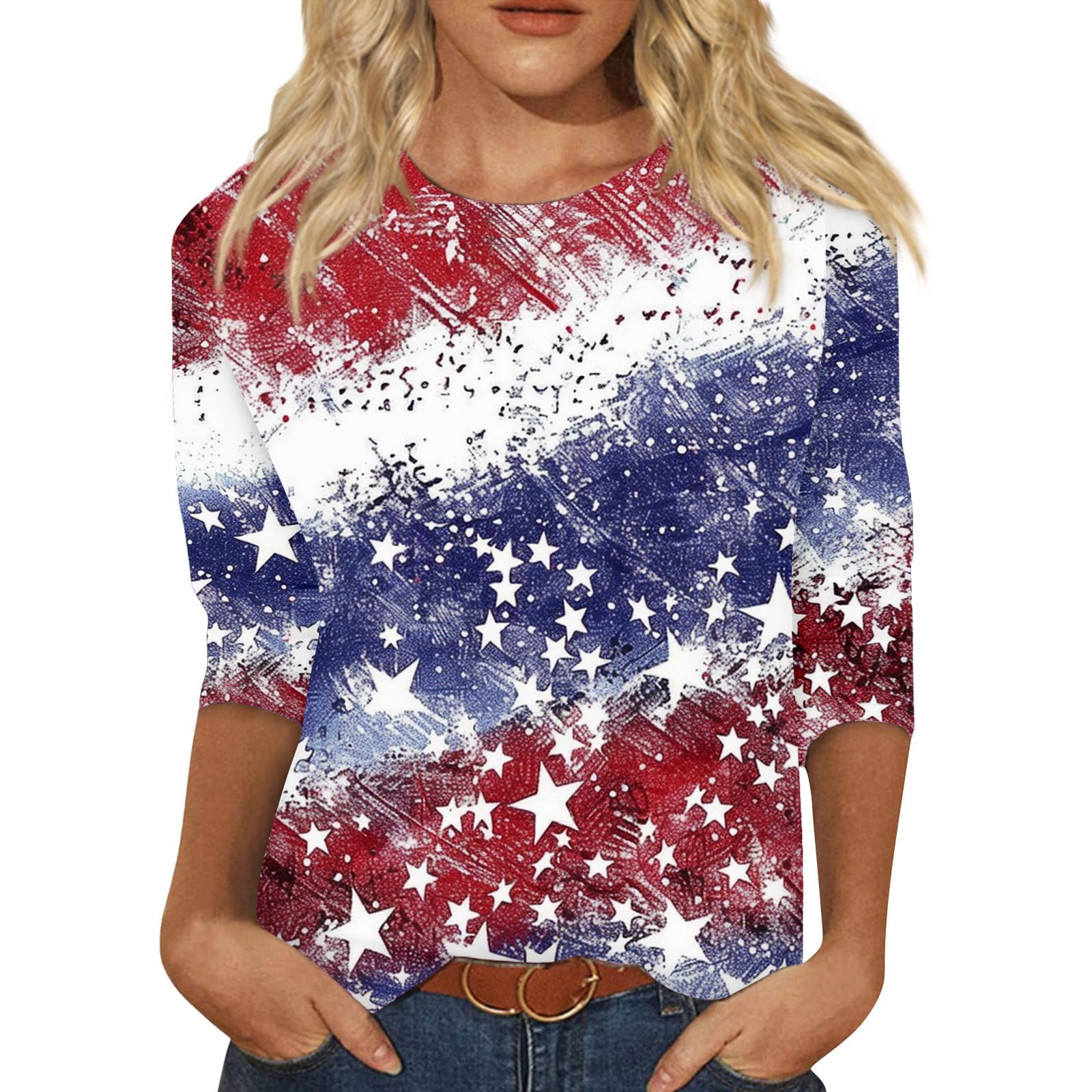 JULMCOMO 4th of July American Flag Shirt Women Independence Day USA ...